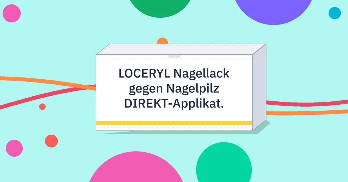 Symbolbild: Packung mit der Aufschrift LOCERYL Nagellack gegen Nagelpilz DIREKT-Applikat. (PZN 13928778) – Verfügbarkeit und Bezug in Apotheken in Frankfurt am Main