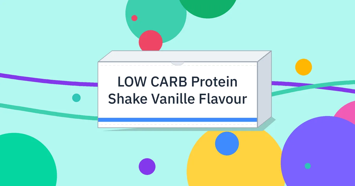 Symbolbild: Packung mit der Aufschrift LOW CARB Protein Shake Vanille Flavour (PZN 11290455) – Verfügbarkeit und Bezug in Apotheken in Frankfurt am Main