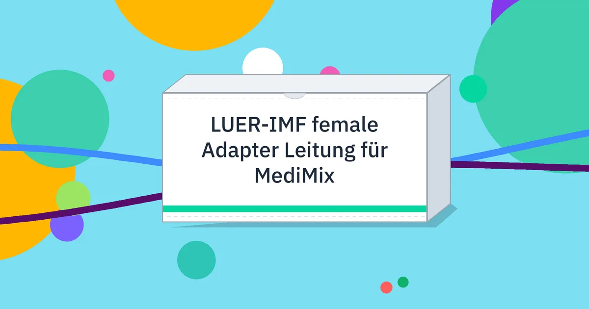 Symbolbild: Packung mit der Aufschrift LUER-IMF female Adapter Leitung für MediMix (PZN 12905120) – Verfügbarkeit und Bezug in Apotheken in Frankfurt am Main