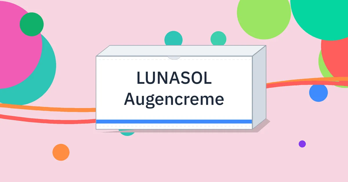 Symbolbild: Packung mit der Aufschrift LUNASOL Augencreme (PZN 19755155) – Verfügbarkeit und Bezug in Apotheken in Frankfurt am Main