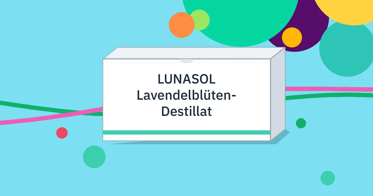 Symbolbild: Packung mit der Aufschrift LUNASOL Lavendelblüten-Destillat (PZN 19755215) – Verfügbarkeit und Bezug in Apotheken in Frankfurt am Main