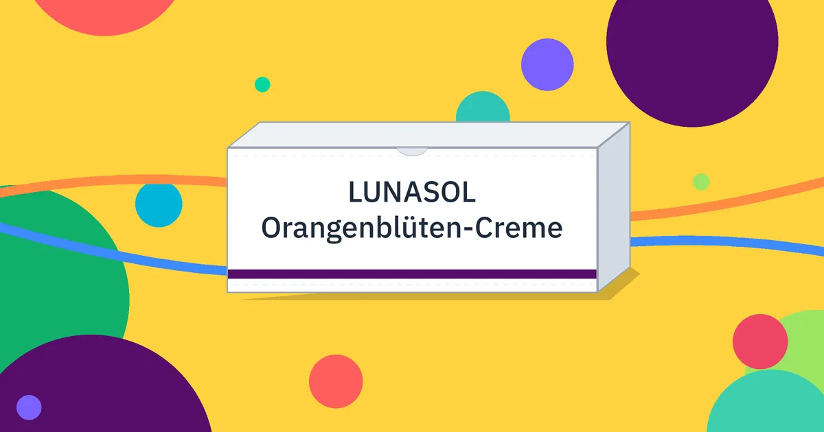 Symbolbild: Packung mit der Aufschrift LUNASOL Orangenblüten-Creme (PZN 19755623) – Verfügbarkeit und Bezug in Apotheken in Frankfurt am Main