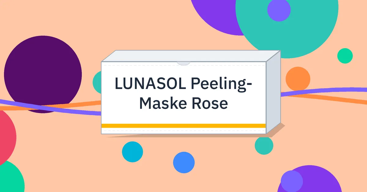 Symbolbild: Packung mit der Aufschrift LUNASOL Peeling-Maske Rose (PZN 19755273) – Verfügbarkeit und Bezug in Apotheken in Frankfurt am Main