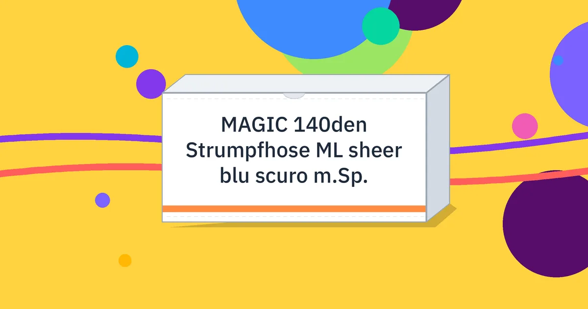 Symbolbild: Packung mit der Aufschrift MAGIC 140den Strumpfhose ML sheer blu scuro m.Sp. (PZN 16181914) – Verfügbarkeit und Bezug in Apotheken in Frankfurt am Main