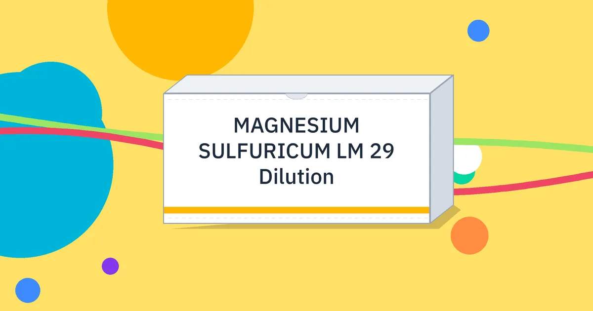 Symbolbild: Packung mit der Aufschrift MAGNESIUM SULFURICUM LM 29 Dilution (PZN 12940234) – Verfügbarkeit und Bezug in Apotheken in Frankfurt am Main