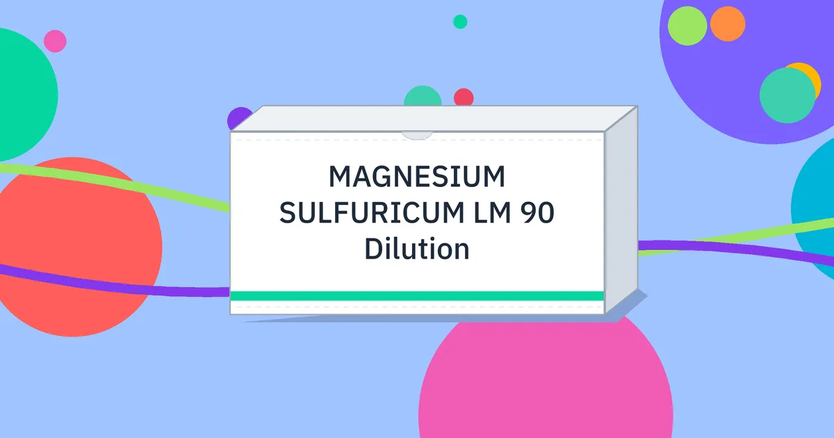 Symbolbild: Packung mit der Aufschrift MAGNESIUM SULFURICUM LM 90 Dilution (PZN 12940317) – Verfügbarkeit und Bezug in Apotheken in Frankfurt am Main