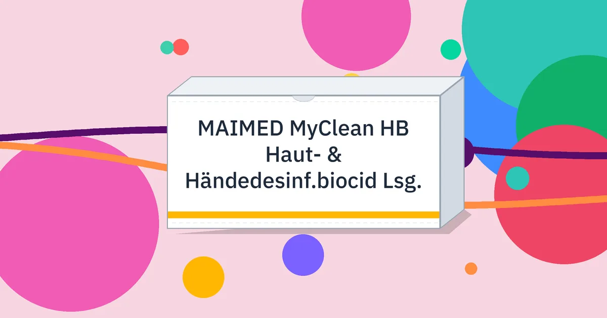 Symbolbild: Packung mit der Aufschrift MAIMED MyClean HB Haut- & Händedesinf.biocid Lsg. (PZN 10305404) – Verfügbarkeit und Bezug in Apotheken in Frankfurt am Main