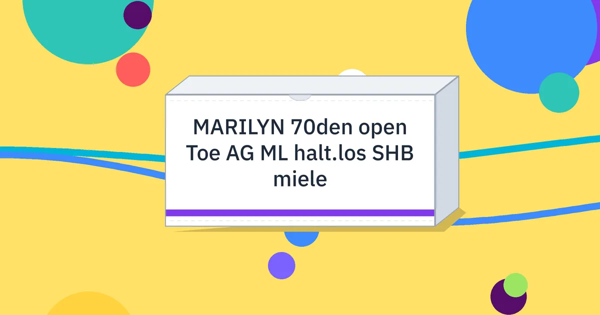 Symbolbild: Packung mit der Aufschrift MARILYN 70den open Toe AG ML halt.los SHB miele (PZN 16188170) – Verfügbarkeit und Bezug in Apotheken in Frankfurt am Main