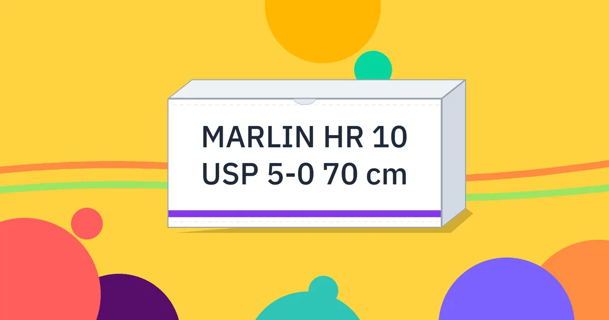 Symbolbild: Packung mit der Aufschrift MARLIN HR 10 USP 5-0 70 cm (PZN 07327678) – Verfügbarkeit und Bezug in Apotheken in Frankfurt am Main