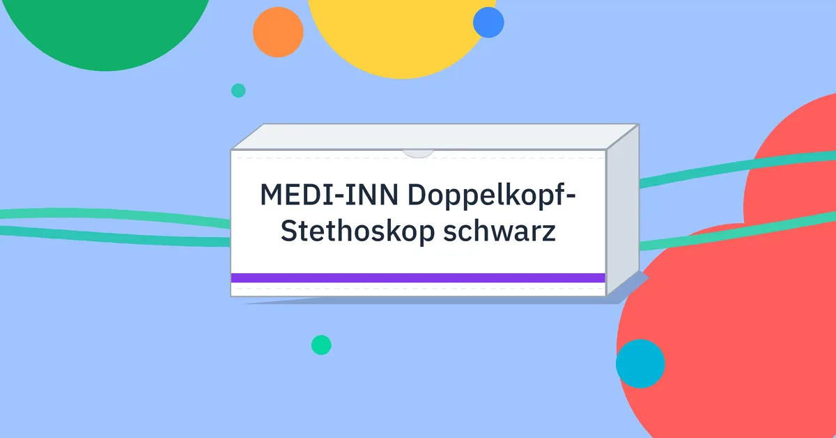 Symbolbild: Packung mit der Aufschrift MEDI-INN Doppelkopf-Stethoskop schwarz (PZN 18658579) – Verfügbarkeit und Bezug in Apotheken in Frankfurt am Main