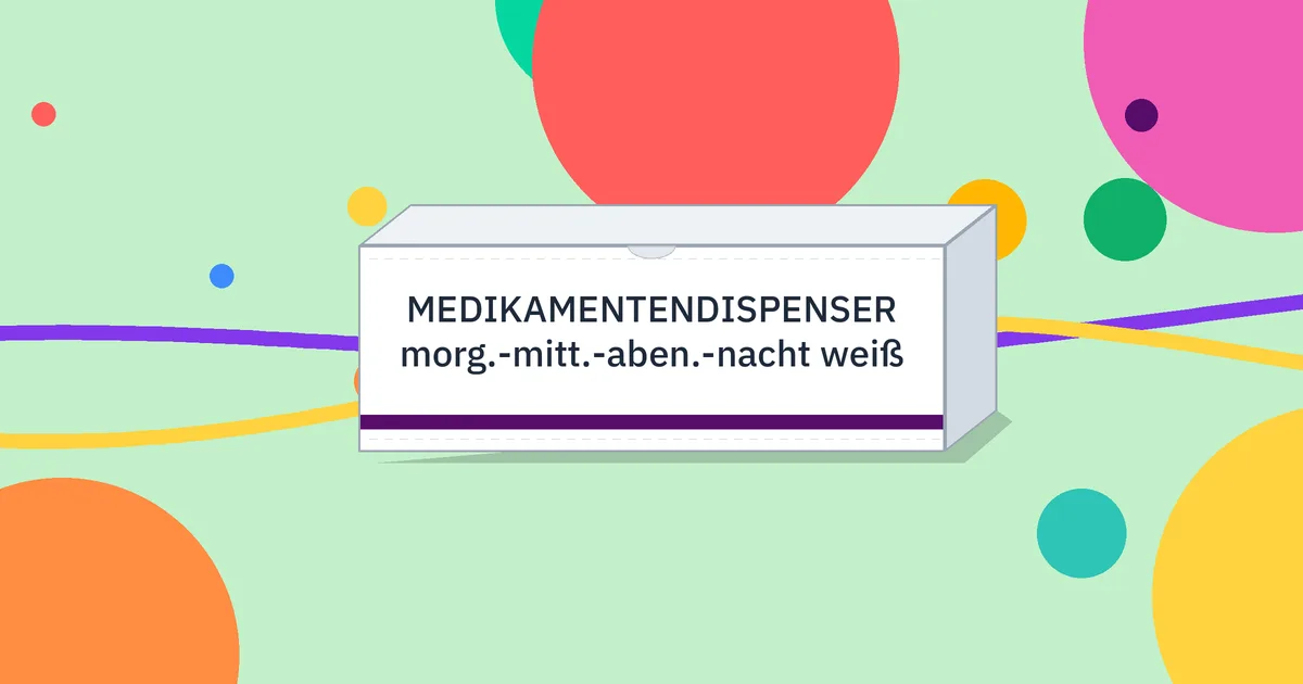 Symbolbild: Packung mit der Aufschrift MEDIKAMENTENDISPENSER morg.-mitt.-aben.-nacht weiß (PZN 01326011) – Verfügbarkeit und Bezug in Apotheken in Frankfurt am Main