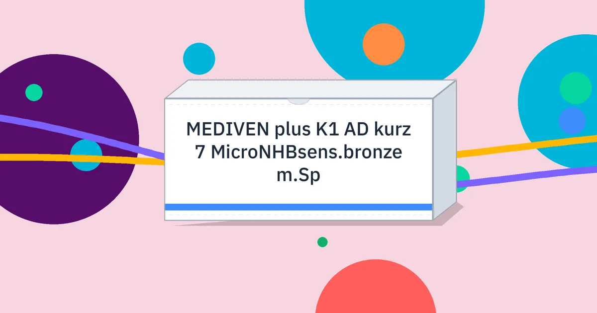 Symbolbild: Packung mit der Aufschrift MEDIVEN plus K1 AD kurz 7 MicroNHBsens.bronze m.Sp (PZN 15907177) – Verfügbarkeit und Bezug in Apotheken in Frankfurt am Main