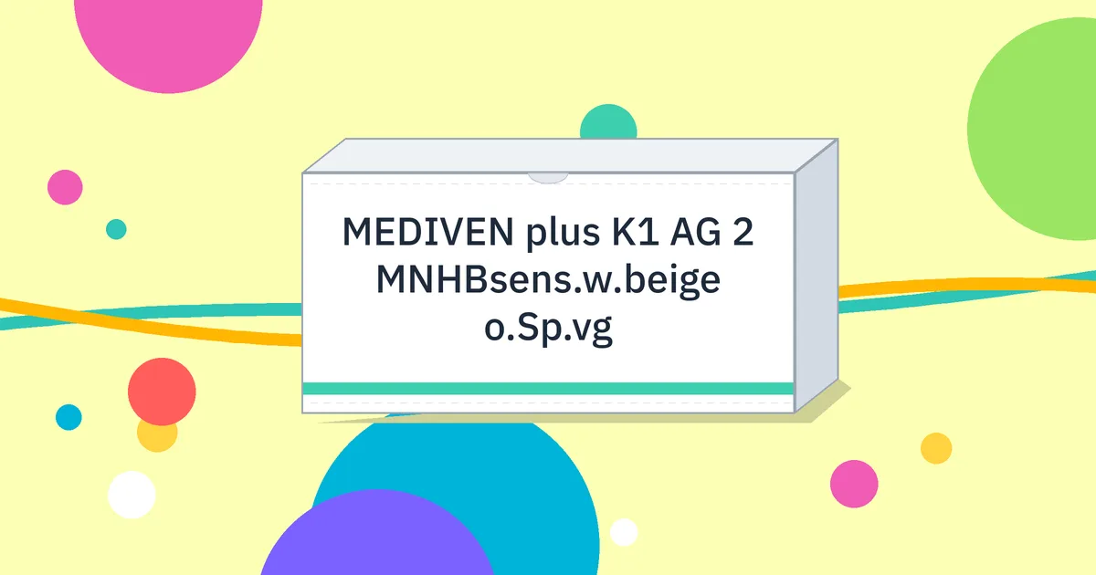Symbolbild: Packung mit der Aufschrift MEDIVEN plus K1 AG 2 MNHBsens.w.beige o.Sp.vg (PZN 16072680) – Verfügbarkeit und Bezug in Apotheken in Frankfurt am Main