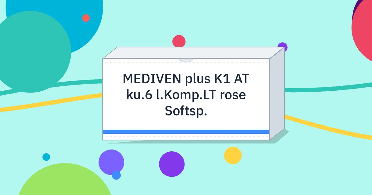 Symbolbild: Packung mit der Aufschrift MEDIVEN plus K1 AT ku.6 l.Komp.LT rose Softsp. (PZN 15029392) – Verfügbarkeit und Bezug in Apotheken in Frankfurt am Main
