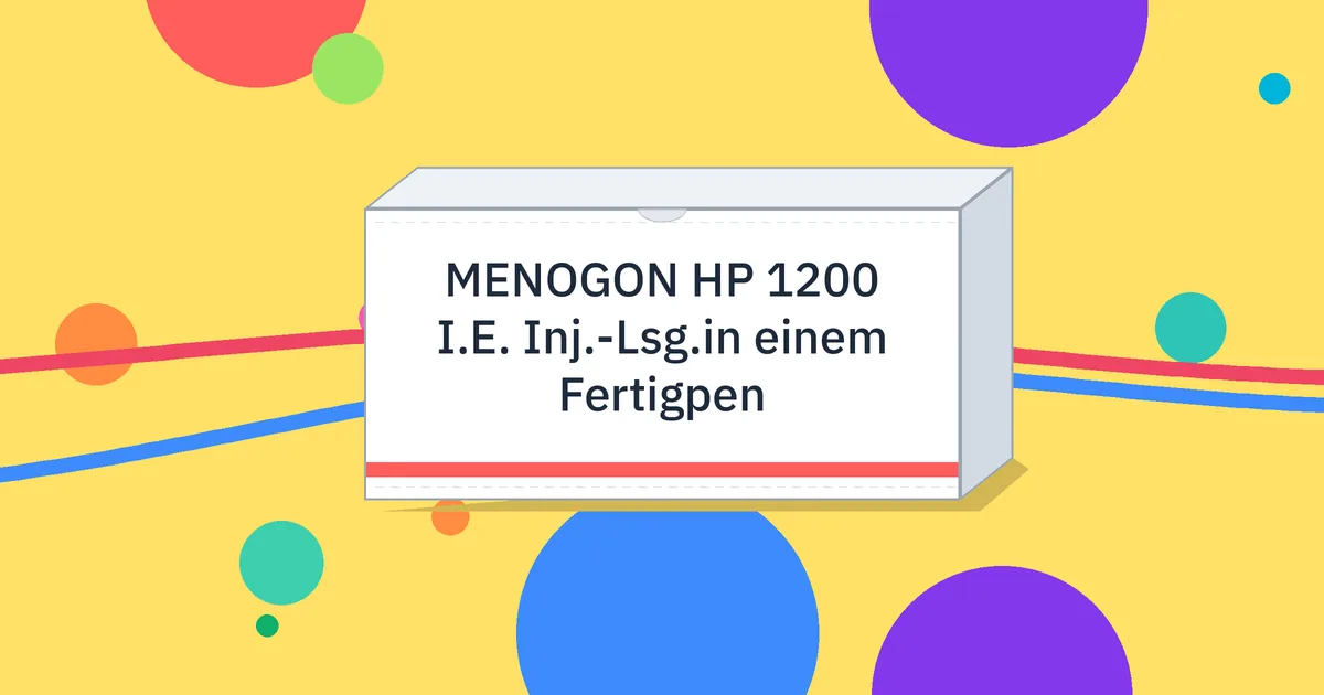 Symbolbild: Packung mit der Aufschrift MENOGON HP 1200 I.E. Inj.-Lsg.in einem Fertigpen (PZN 17982042) – Verfügbarkeit und Bezug in Apotheken in Frankfurt am Main