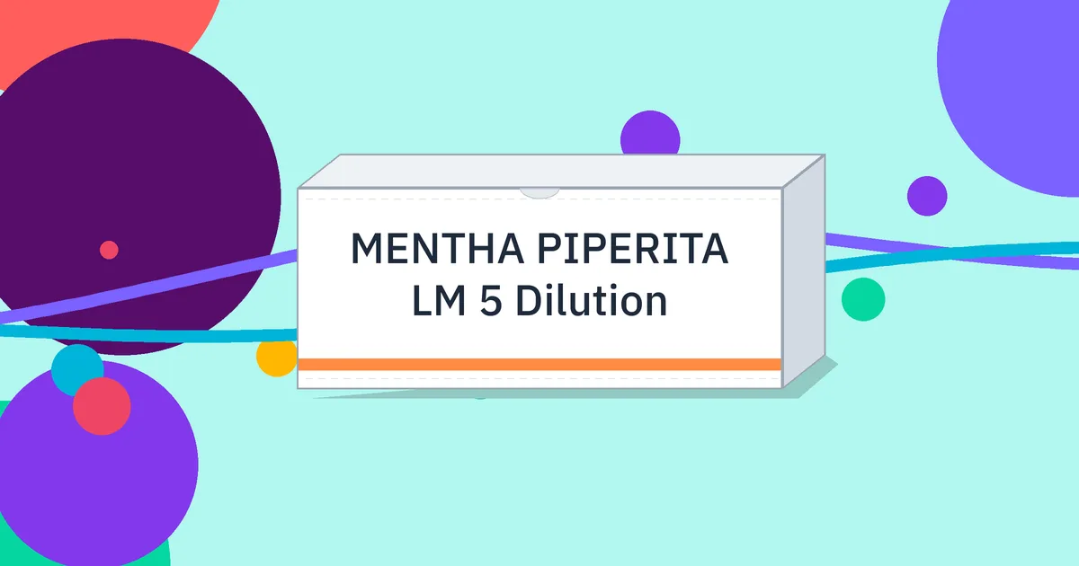 Symbolbild: Packung mit der Aufschrift MENTHA PIPERITA LM 5 Dilution (PZN 13604107) – Verfügbarkeit und Bezug in Apotheken in Frankfurt am Main