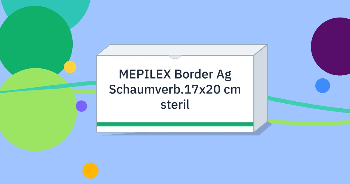 Symbolbild: Packung mit der Aufschrift MEPILEX Border Ag Schaumverb.17x20 cm steril (PZN 11152167) – Verfügbarkeit und Bezug in Apotheken in Frankfurt am Main