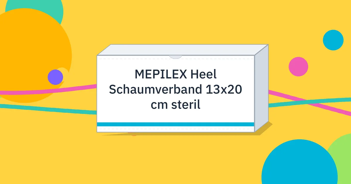 Symbolbild: Packung mit der Aufschrift MEPILEX Heel Schaumverband 13x20 cm steril (PZN 10112993) – Verfügbarkeit und Bezug in Apotheken in Frankfurt am Main