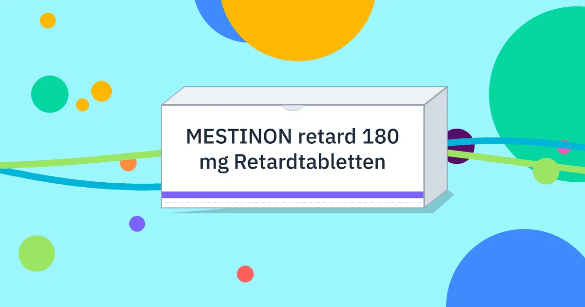 Symbolbild: Packung mit der Aufschrift MESTINON retard 180 mg Retardtabletten (PZN 12594950) – Verfügbarkeit und Bezug in Apotheken in Frankfurt am Main
