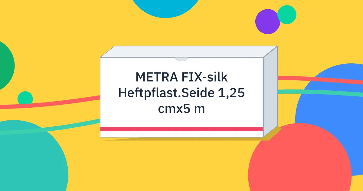 Symbolbild: Packung mit der Aufschrift METRA FIX-silk Heftpflast.Seide 1,25 cmx5 m (PZN 07771769) – Verfügbarkeit und Bezug in Apotheken in Frankfurt am Main