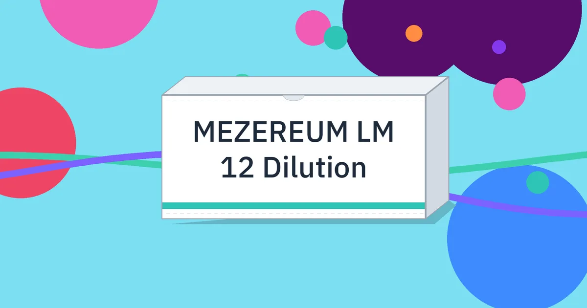 Symbolbild: Packung mit der Aufschrift MEZEREUM LM 12 Dilution (PZN 02602950) – Verfügbarkeit und Bezug in Apotheken in Frankfurt am Main