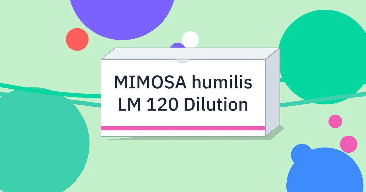 Symbolbild: Packung mit der Aufschrift MIMOSA humilis LM 120 Dilution (PZN 13608714) – Verfügbarkeit und Bezug in Apotheken in Frankfurt am Main