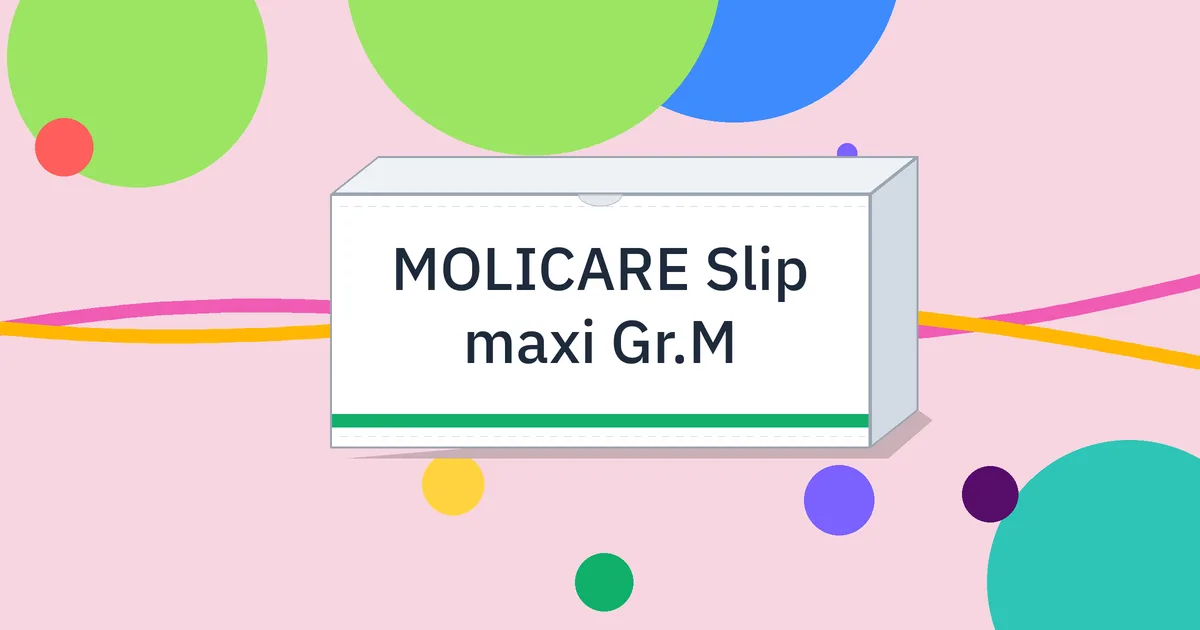 Symbolbild: Packung mit der Aufschrift MOLICARE Slip maxi Gr.M (PZN 15625036) – Verfügbarkeit und Bezug in Apotheken in Frankfurt am Main
