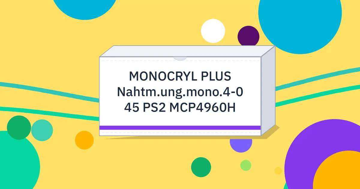 Symbolbild: Packung mit der Aufschrift MONOCRYL PLUS Nahtm.ung.mono.4-0 45 PS2 MCP4960H (PZN 20173636) – Verfügbarkeit und Bezug in Apotheken in Frankfurt am Main