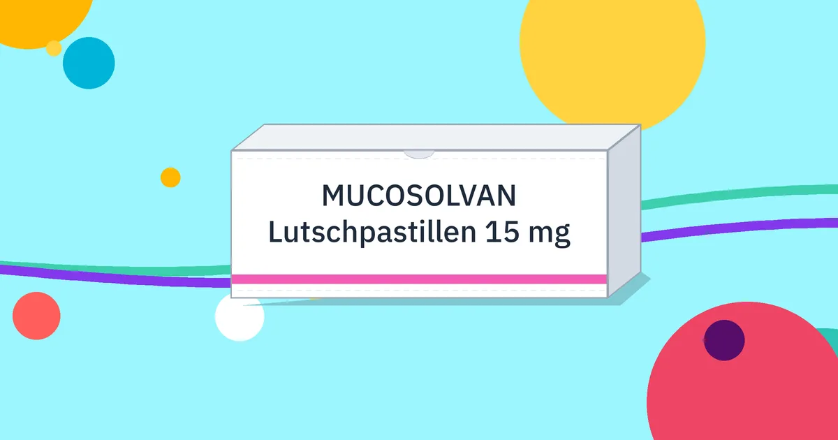 Symbolbild: Packung mit der Aufschrift MUCOSOLVAN Lutschpastillen 15 mg (PZN 08648479) – Verfügbarkeit und Bezug in Apotheken in Frankfurt am Main