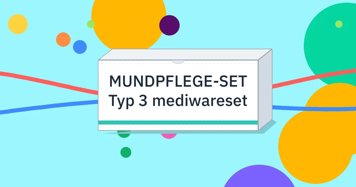 Symbolbild: Packung mit der Aufschrift MUNDPFLEGE-SET Typ 3 mediwareset (PZN 19523870) – Verfügbarkeit und Bezug in Apotheken in Frankfurt am Main