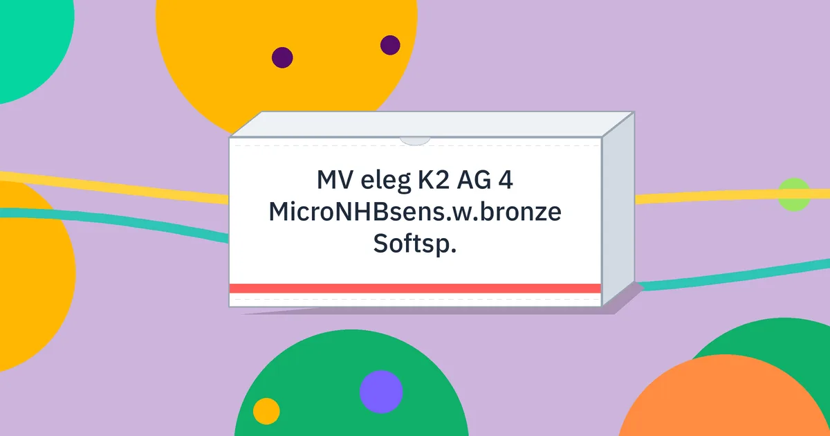 Symbolbild: Packung mit der Aufschrift MV eleg K2 AG 4 MicroNHBsens.w.bronze Softsp. (PZN 15725565) – Verfügbarkeit und Bezug in Apotheken in Frankfurt am Main