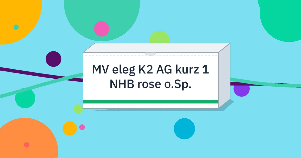 Symbolbild: Packung mit der Aufschrift MV eleg K2 AG kurz 1 NHB rose o.Sp. (PZN 15716000) – Verfügbarkeit und Bezug in Apotheken in Frankfurt am Main