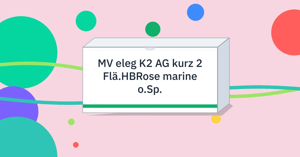 Symbolbild: Packung mit der Aufschrift MV eleg K2 AG kurz 2 Flä.HBRose marine o.Sp. (PZN 15704853) – Verfügbarkeit und Bezug in Apotheken in Frankfurt am Main