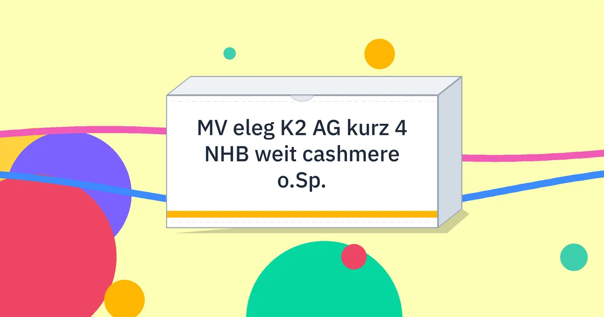 Symbolbild: Packung mit der Aufschrift MV eleg K2 AG kurz 4 NHB weit cashmere o.Sp. (PZN 15714136) – Verfügbarkeit und Bezug in Apotheken in Frankfurt am Main