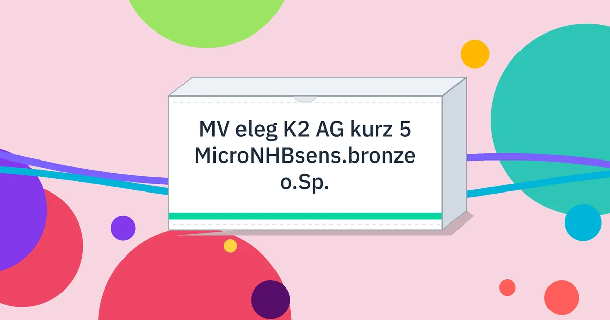 Symbolbild: Packung mit der Aufschrift MV eleg K2 AG kurz 5 MicroNHBsens.bronze o.Sp. (PZN 15709951) – Verfügbarkeit und Bezug in Apotheken in Frankfurt am Main