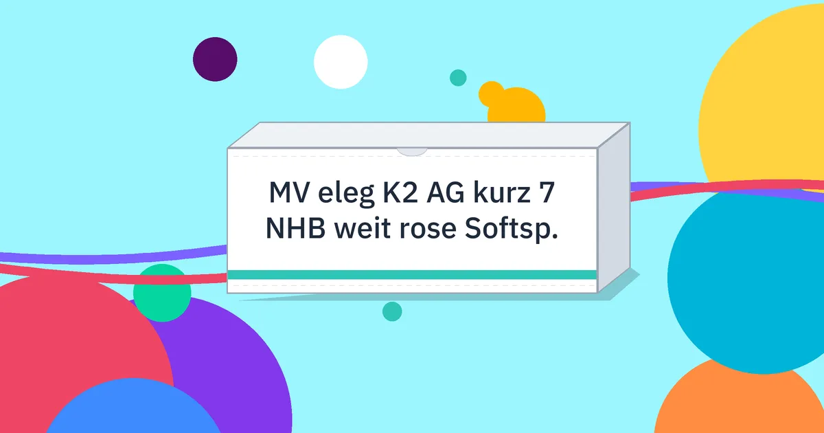 Symbolbild: Packung mit der Aufschrift MV eleg K2 AG kurz 7 NHB weit rose Softsp. (PZN 15714550) – Verfügbarkeit und Bezug in Apotheken in Frankfurt am Main