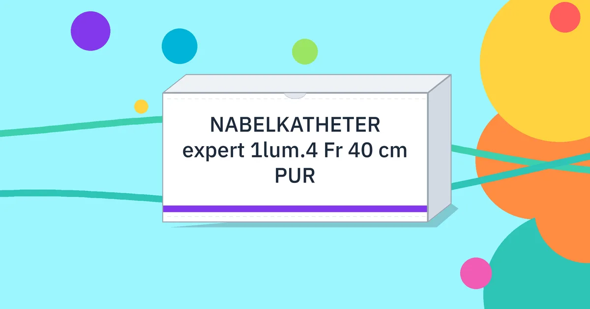 Symbolbild: Packung mit der Aufschrift NABELKATHETER expert 1lum.4 Fr 40 cm PUR (PZN 13711978) – Verfügbarkeit und Bezug in Apotheken in Frankfurt am Main