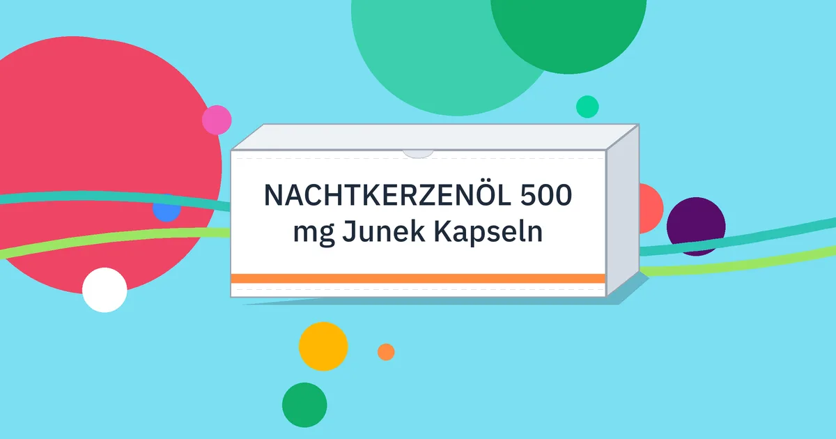Symbolbild: Packung mit der Aufschrift NACHTKERZENÖL 500 mg Junek Kapseln (PZN 07082811) – Verfügbarkeit und Bezug in Apotheken in Frankfurt am Main
