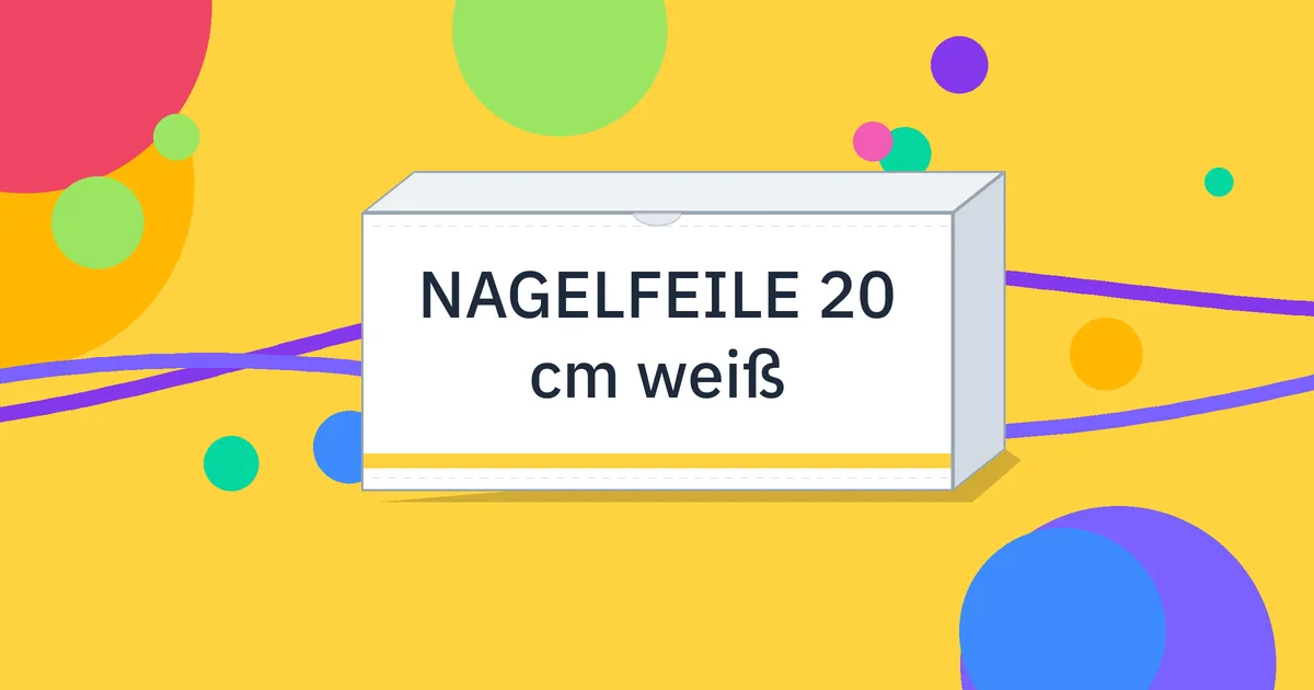 Symbolbild: Packung mit der Aufschrift NAGELFEILE 20 cm weiß (PZN 01516473) – Verfügbarkeit und Bezug in Apotheken in Frankfurt am Main
