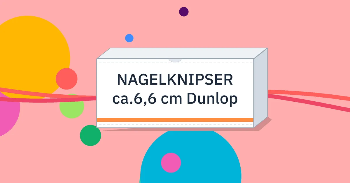 Symbolbild: Packung mit der Aufschrift NAGELKNIPSER ca.6,6 cm Dunlop (PZN 16501187) – Verfügbarkeit und Bezug in Apotheken in Frankfurt am Main