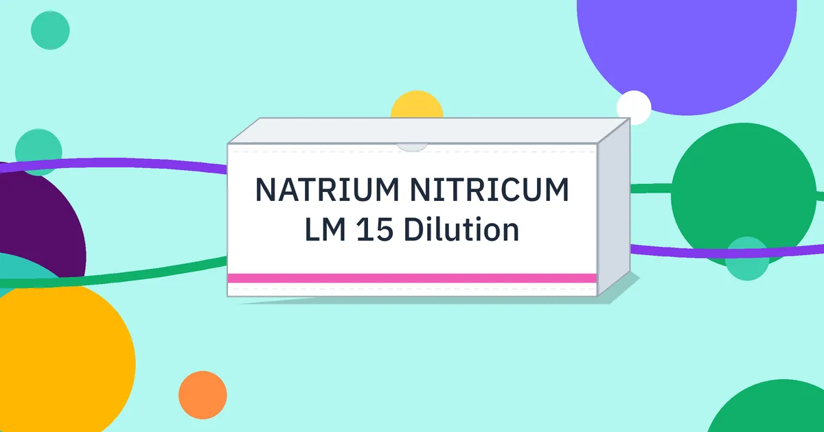 Symbolbild: Packung mit der Aufschrift NATRIUM NITRICUM LM 15 Dilution (PZN 12965671) – Verfügbarkeit und Bezug in Apotheken in Frankfurt am Main