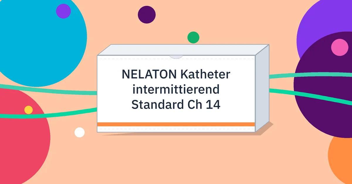 Symbolbild: Packung mit der Aufschrift NELATON Katheter intermittierend Standard Ch 14 (PZN 07520168) – Verfügbarkeit und Bezug in Apotheken in Frankfurt am Main