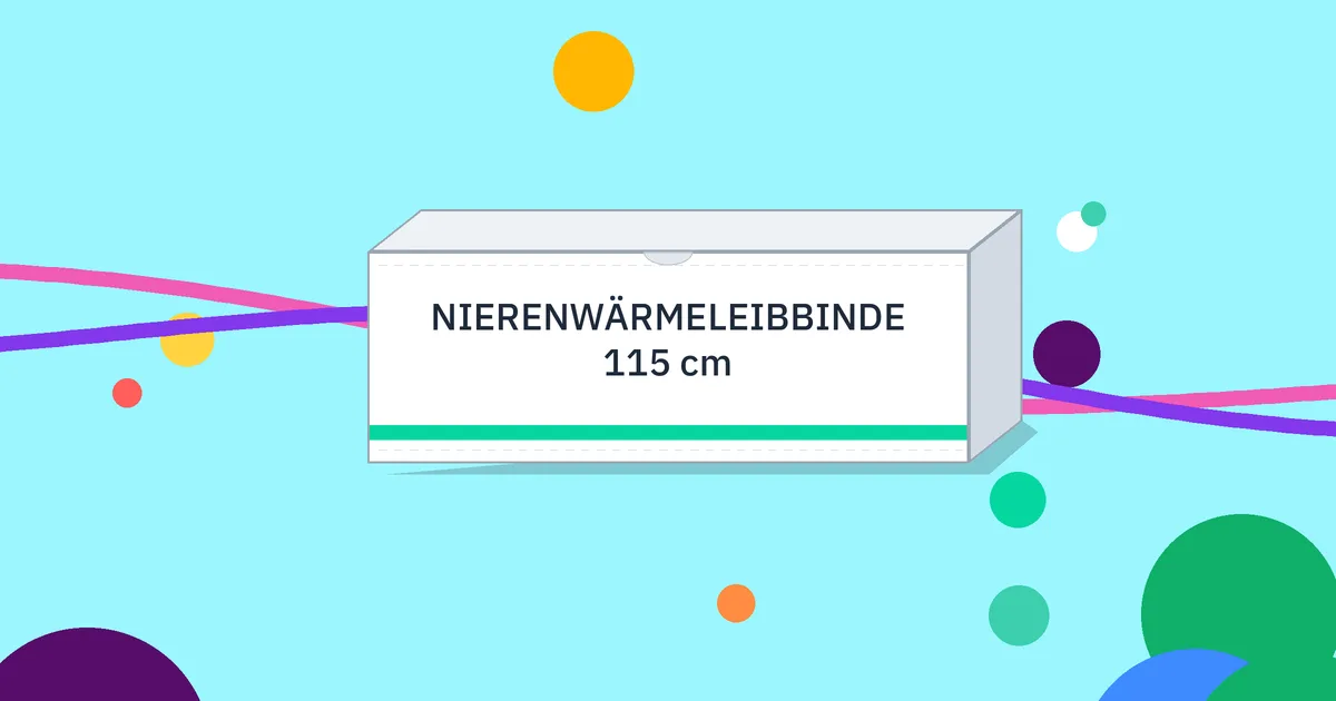 Symbolbild: Packung mit der Aufschrift NIERENWÄRMELEIBBINDE 115 cm (PZN 01731705) – Verfügbarkeit und Bezug in Apotheken in Frankfurt am Main