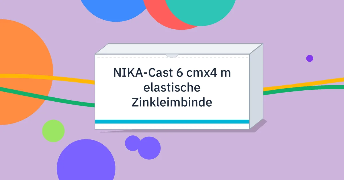 Symbolbild: Packung mit der Aufschrift NIKA-Cast 6 cmx4 m elastische Zinkleimbinde (PZN 13913914) – Verfügbarkeit und Bezug in Apotheken in Frankfurt am Main