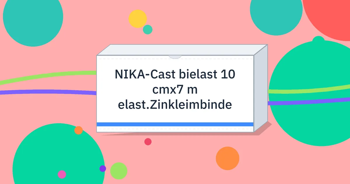 Symbolbild: Packung mit der Aufschrift NIKA-Cast bielast 10 cmx7 m elast.Zinkleimbinde (PZN 19078507) – Verfügbarkeit und Bezug in Apotheken in Frankfurt am Main