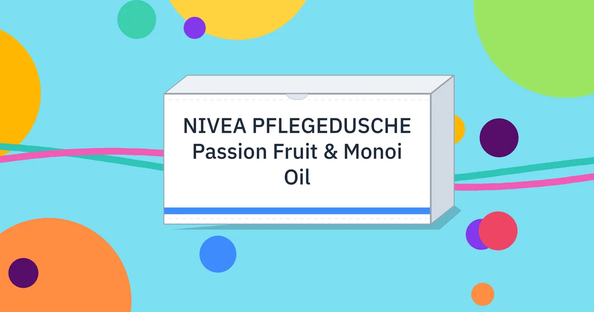 Symbolbild: Packung mit der Aufschrift NIVEA PFLEGEDUSCHE Passion Fruit & Monoi Oil (PZN 18207055) – Verfügbarkeit und Bezug in Apotheken in Frankfurt am Main