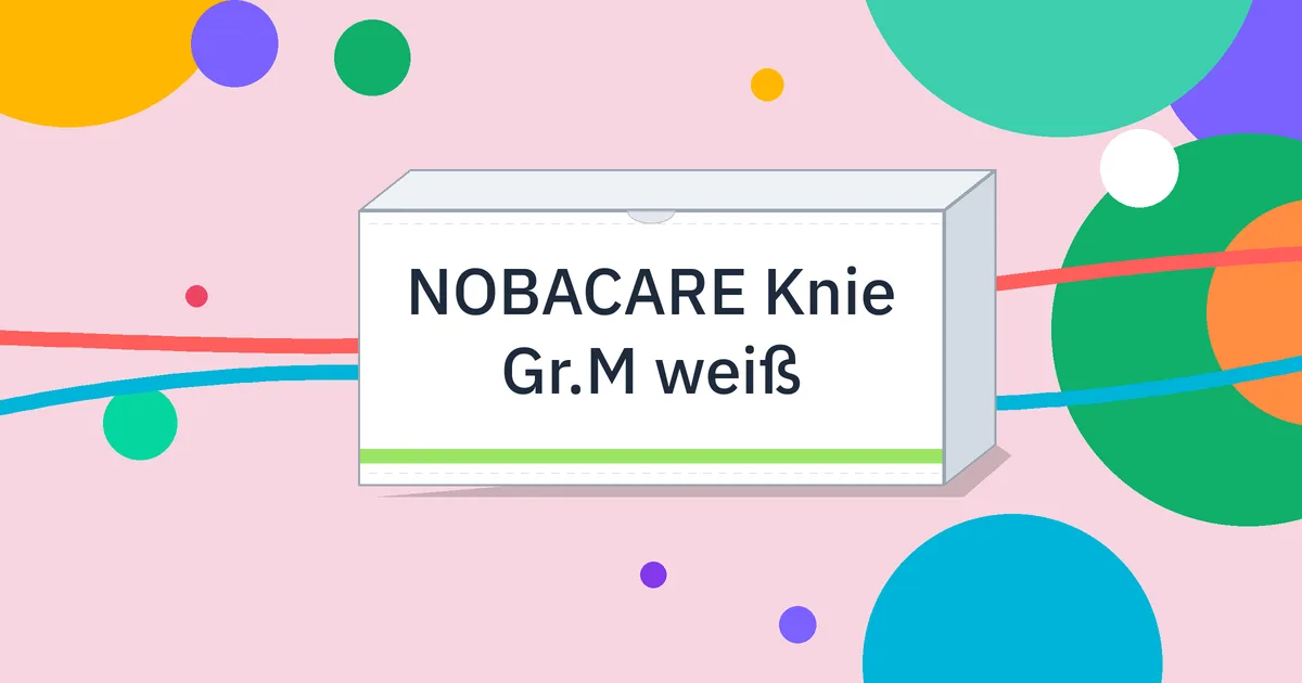 Symbolbild: Packung mit der Aufschrift NOBACARE Knie Gr.M weiß (PZN 15227011) – Verfügbarkeit und Bezug in Apotheken in Frankfurt am Main