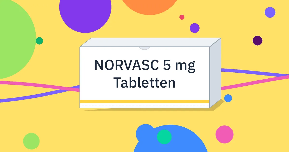 Symbolbild: Packung mit der Aufschrift NORVASC 5 mg Tabletten (PZN 08646687) – Verfügbarkeit und Bezug in Apotheken in Frankfurt am Main