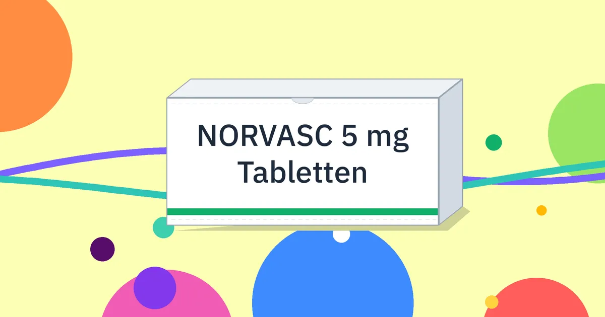 Symbolbild: Packung mit der Aufschrift NORVASC 5 mg Tabletten (PZN 19180720) – Verfügbarkeit und Bezug in Apotheken in Frankfurt am Main