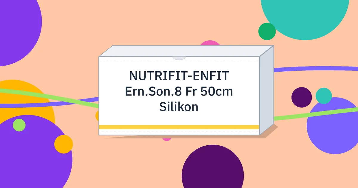 Symbolbild: Packung mit der Aufschrift NUTRIFIT-ENFIT Ern.Son.8 Fr 50cm Silikon (PZN 14186907) – Verfügbarkeit und Bezug in Apotheken in Frankfurt am Main